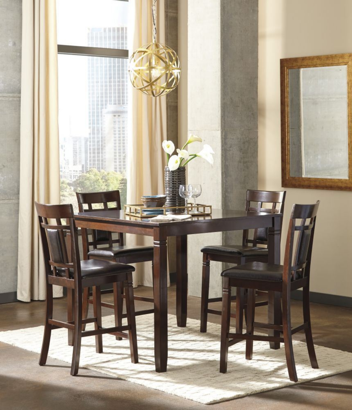 Bennox Counter Height Dining Table & 4 Stools