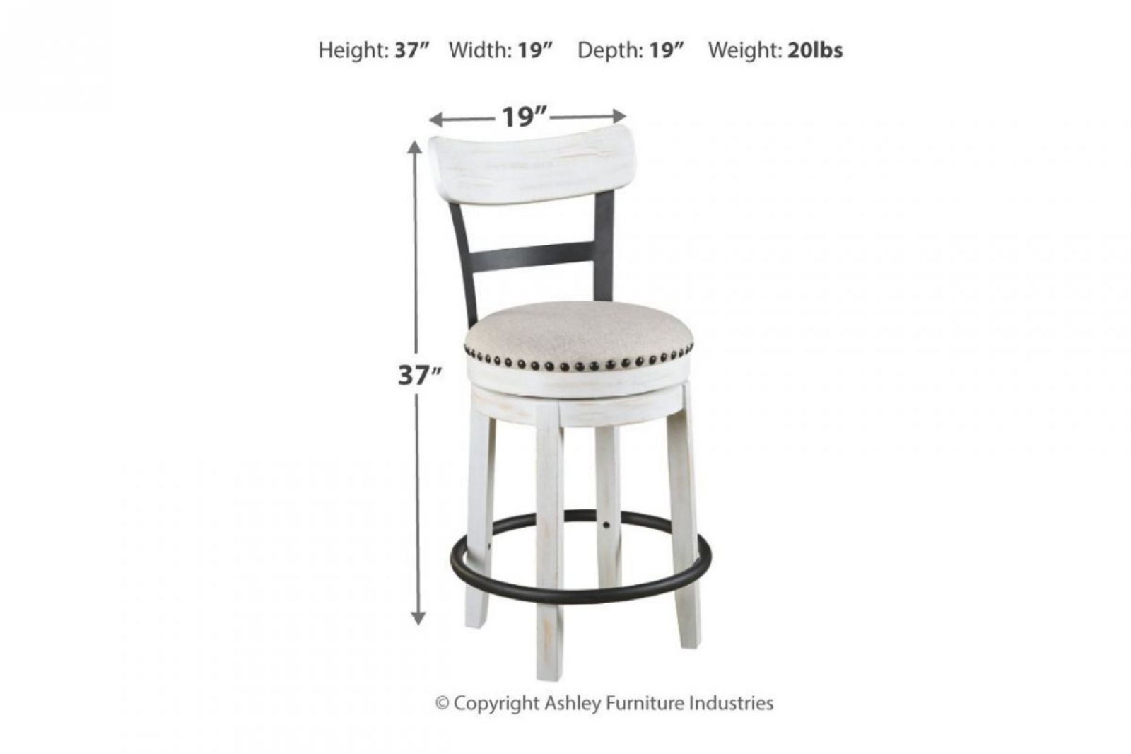 Valebeck Counter Height Dining Table & 4 Stools