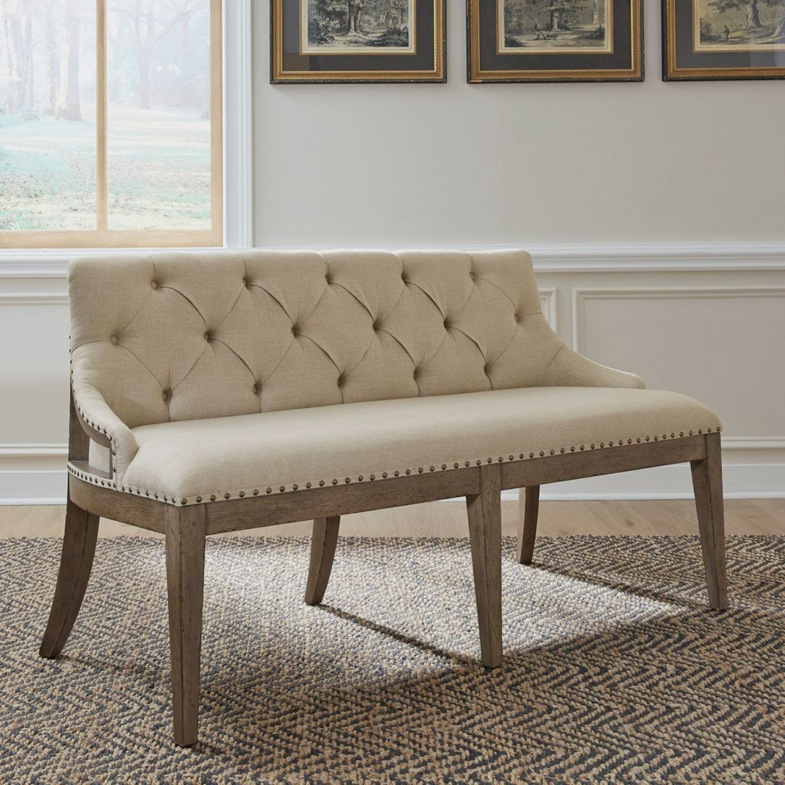 Americana Farmhouse Dining Bench