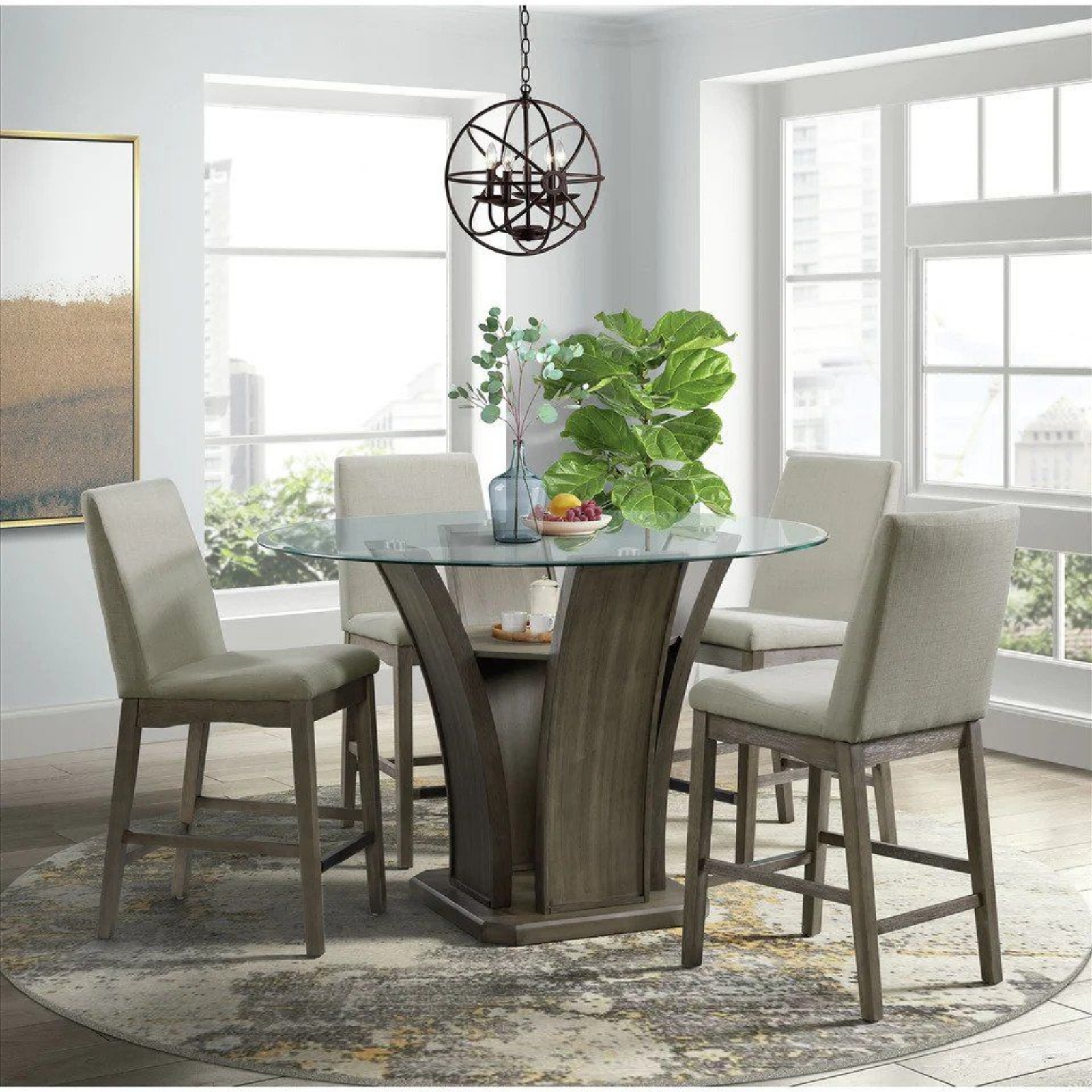 Dapper Counter Height Dining Table & 4 Stools