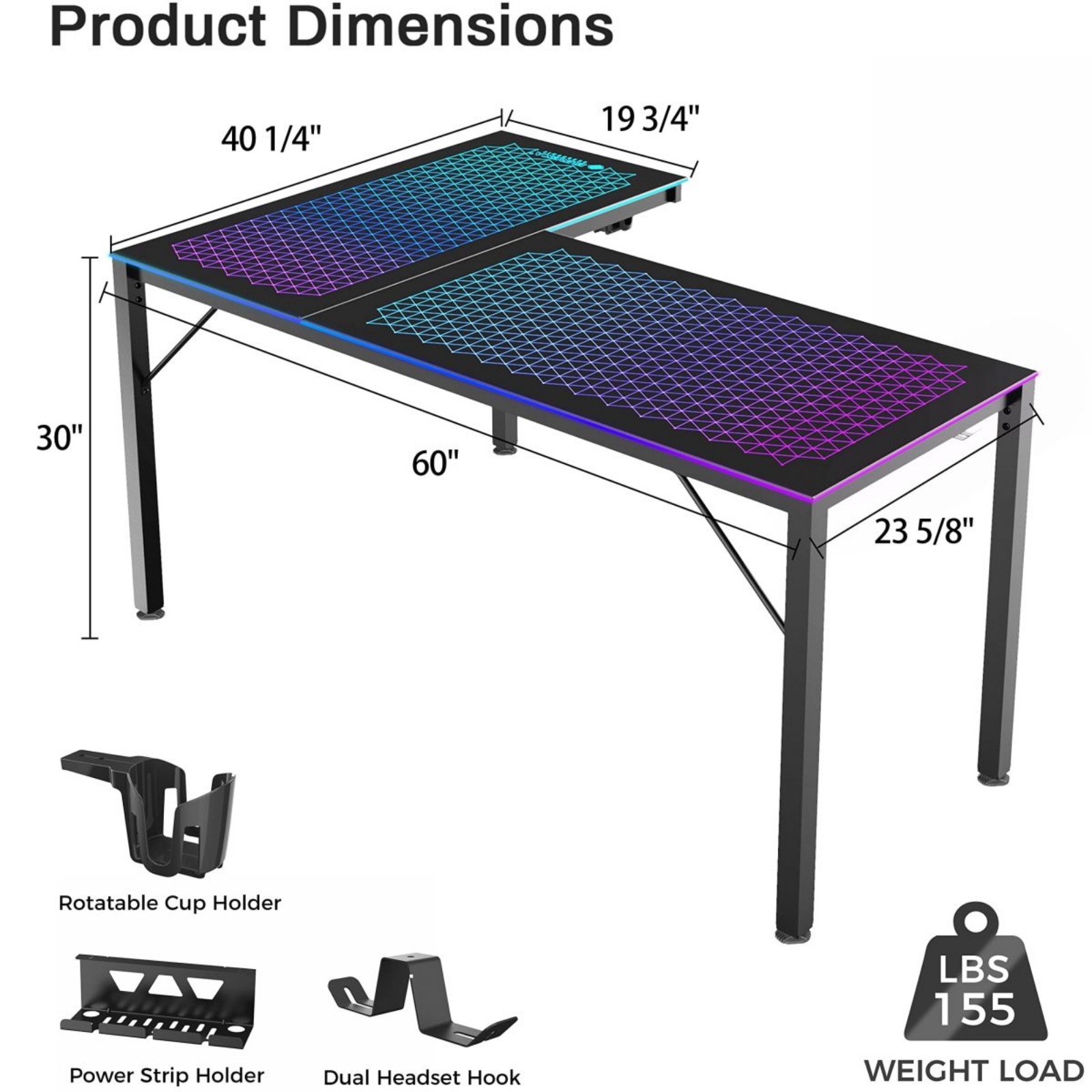 GTG-L60 Gaming Desk