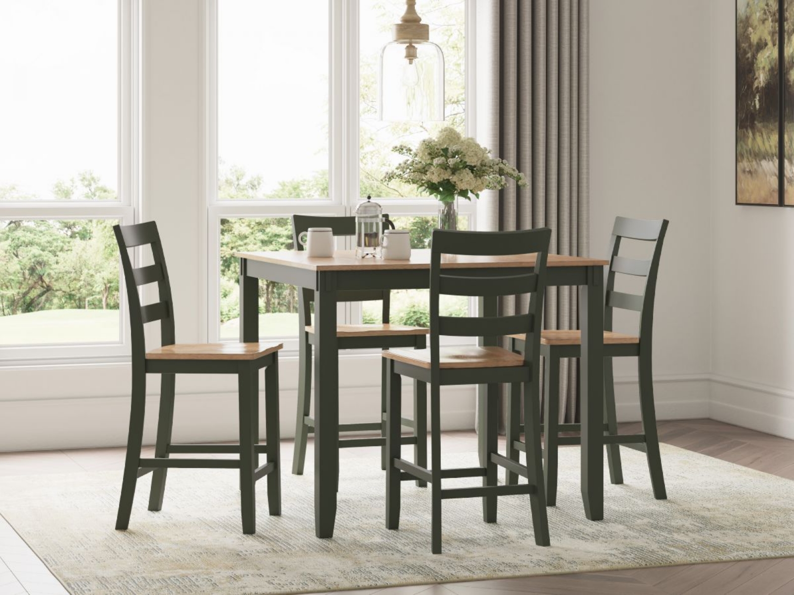 Gesthaven Counter Height Dining Table & 4 Stools